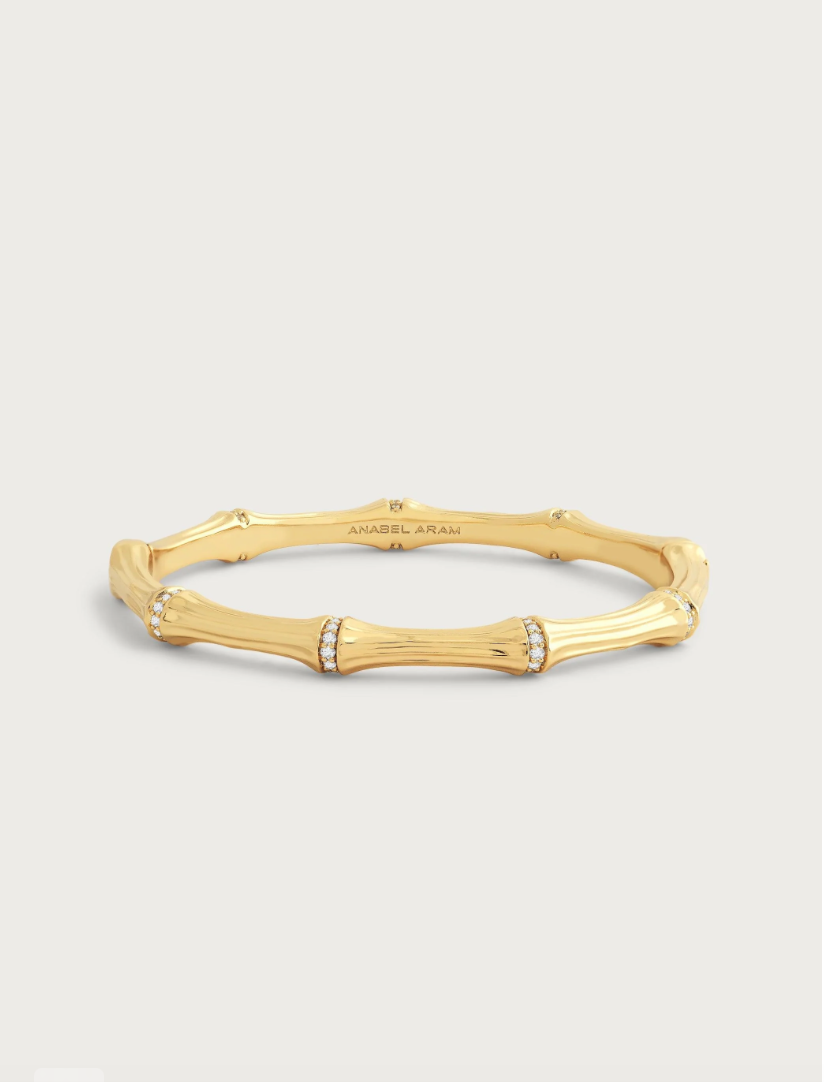 Bamboo Enamel Hinge Bangle Gold – The Blue Collection