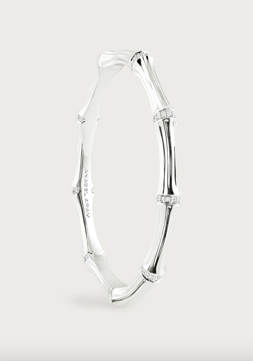 Bamboo Enamel Hinge Bangle Silver – The Blue Collection